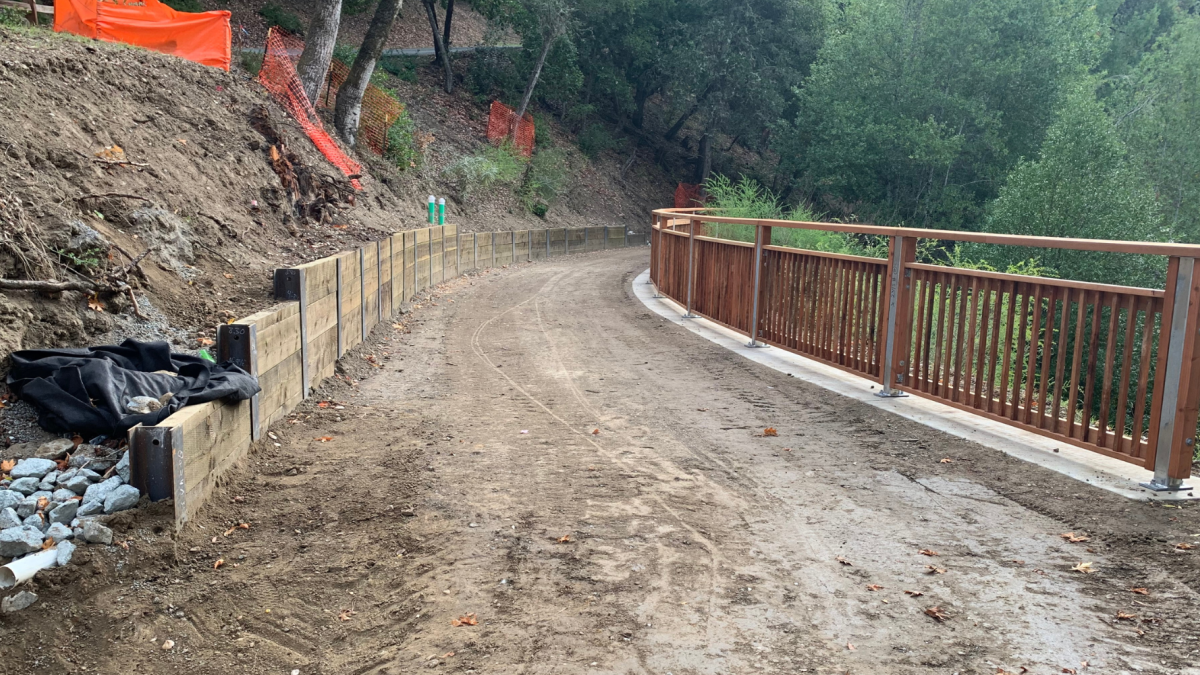 Midpen Finalizes Retaining Wall Construction Along Alpine Road Trail ...